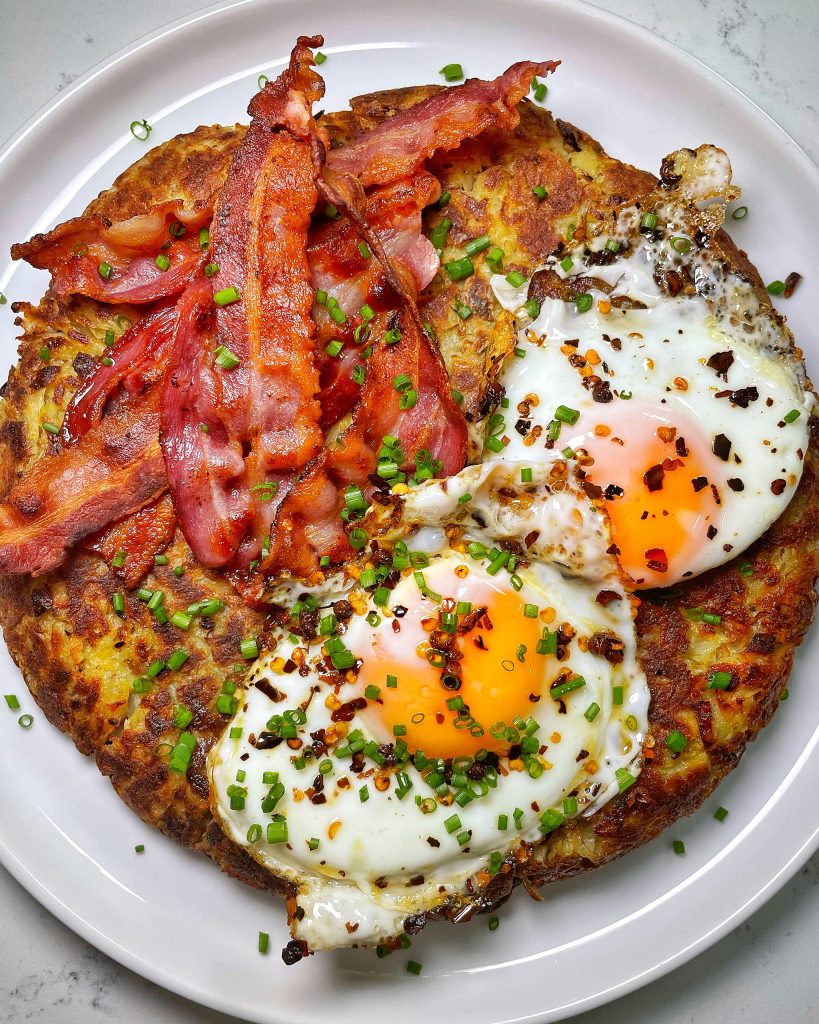 Bacon and Egg Rosti - Respectful Eggs